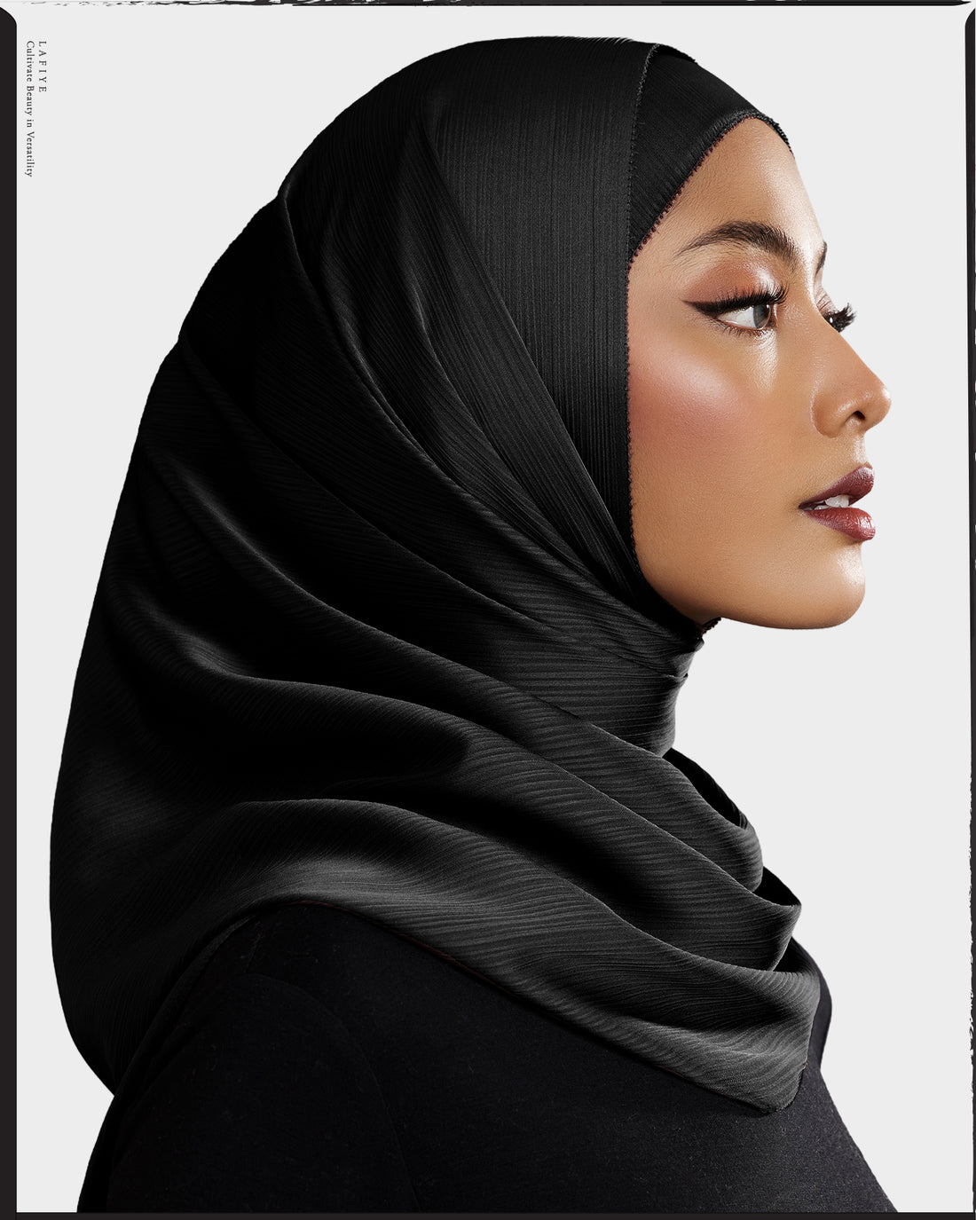 Premium Textured Silk Scarf in Coal – Lafiye